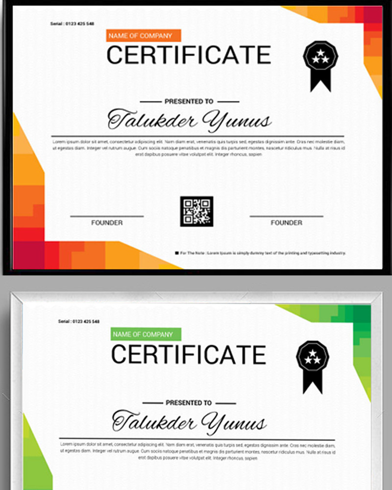 Identity page Certificate Template #97960 - TemplateMonster