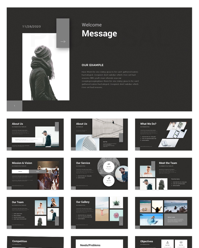 Modèle PowerPoint noir #97913 - TemplateMonster