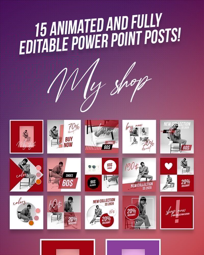 15 animated and fully editable Power Point posts! 1 post in 15 ways ...