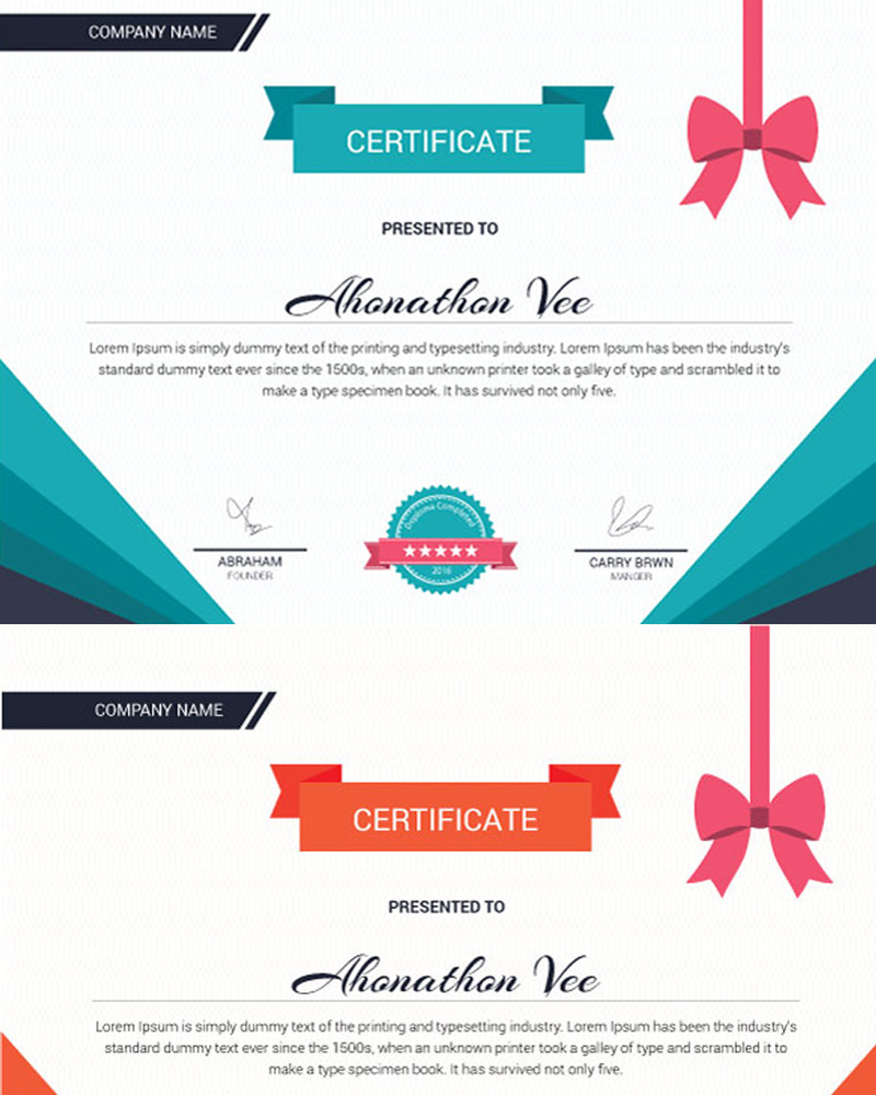 Identity page Certificate Template #98067 - TemplateMonster
