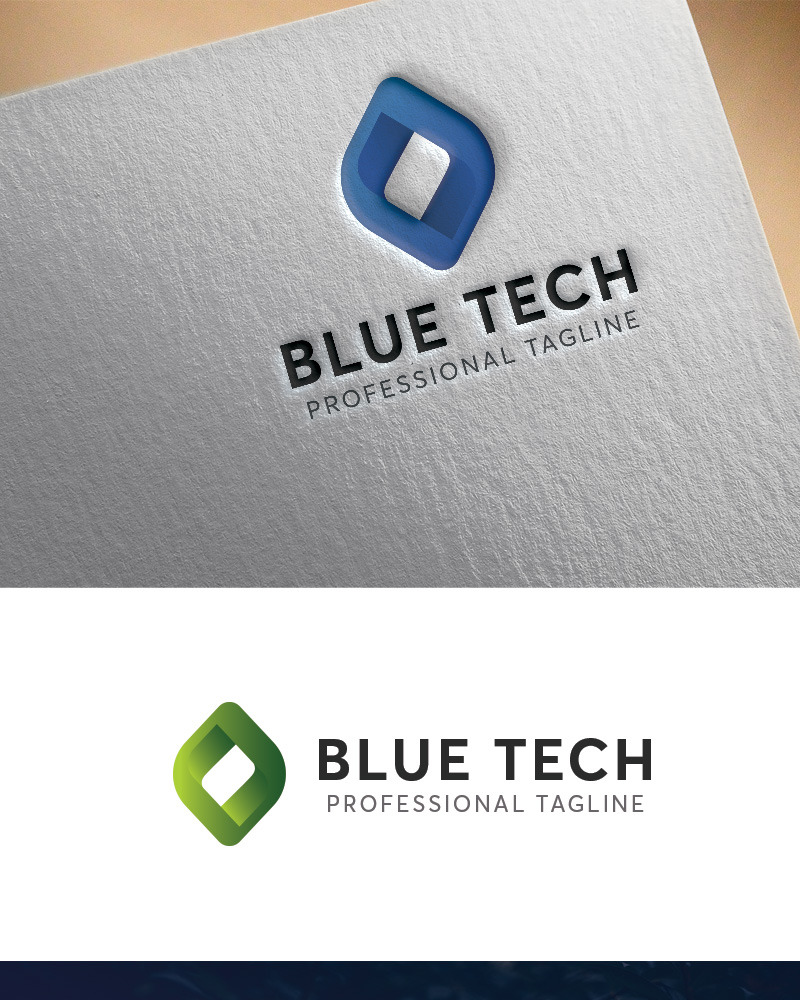 Blue Tech Logo Template #98170 - TemplateMonster
