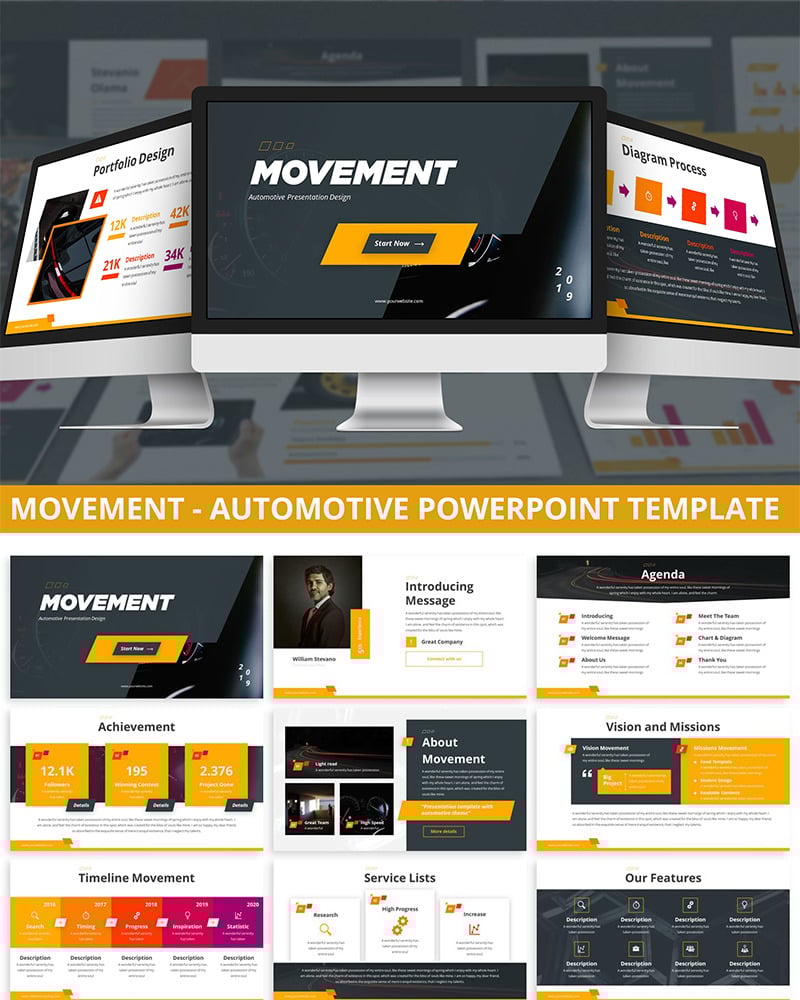 Movement - Automotive PowerPoint template - TemplateMonster
