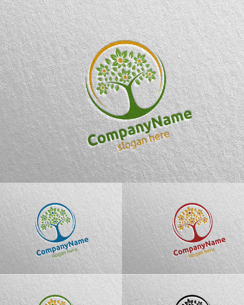 Tree Digital Financial Investment Logo Template