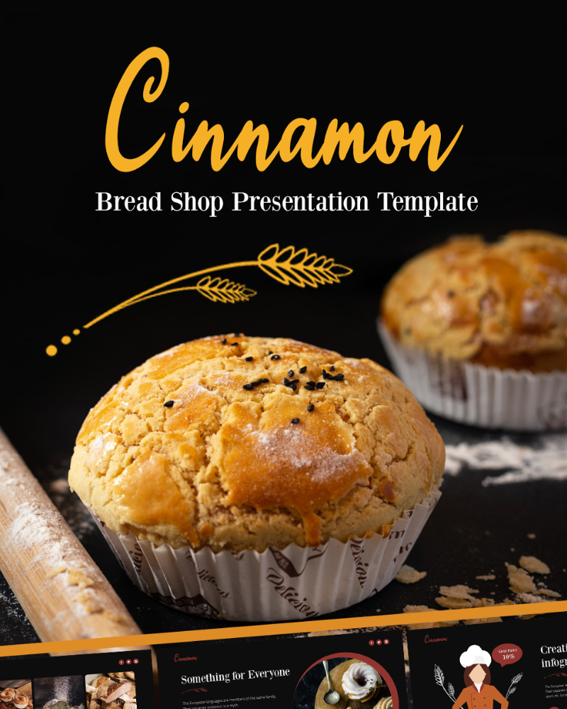 Cinnamon Bakery Shop Presentation Fully Animated PowerPoint template