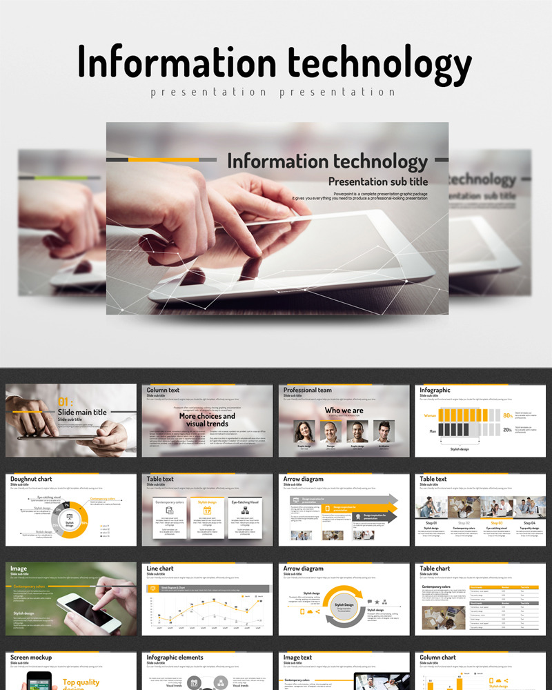 Information Technology PowerPoint template - TemplateMonster
