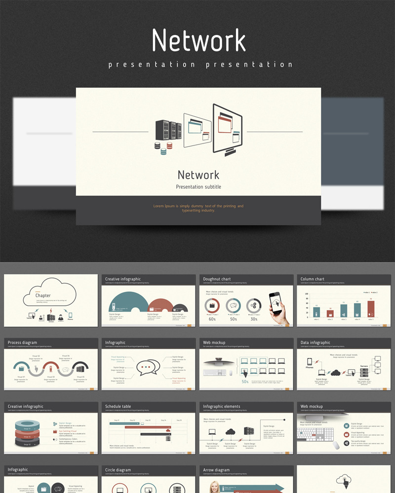 Netzwerk-PowerPoint-Vorlage #98559 - TemplateMonster