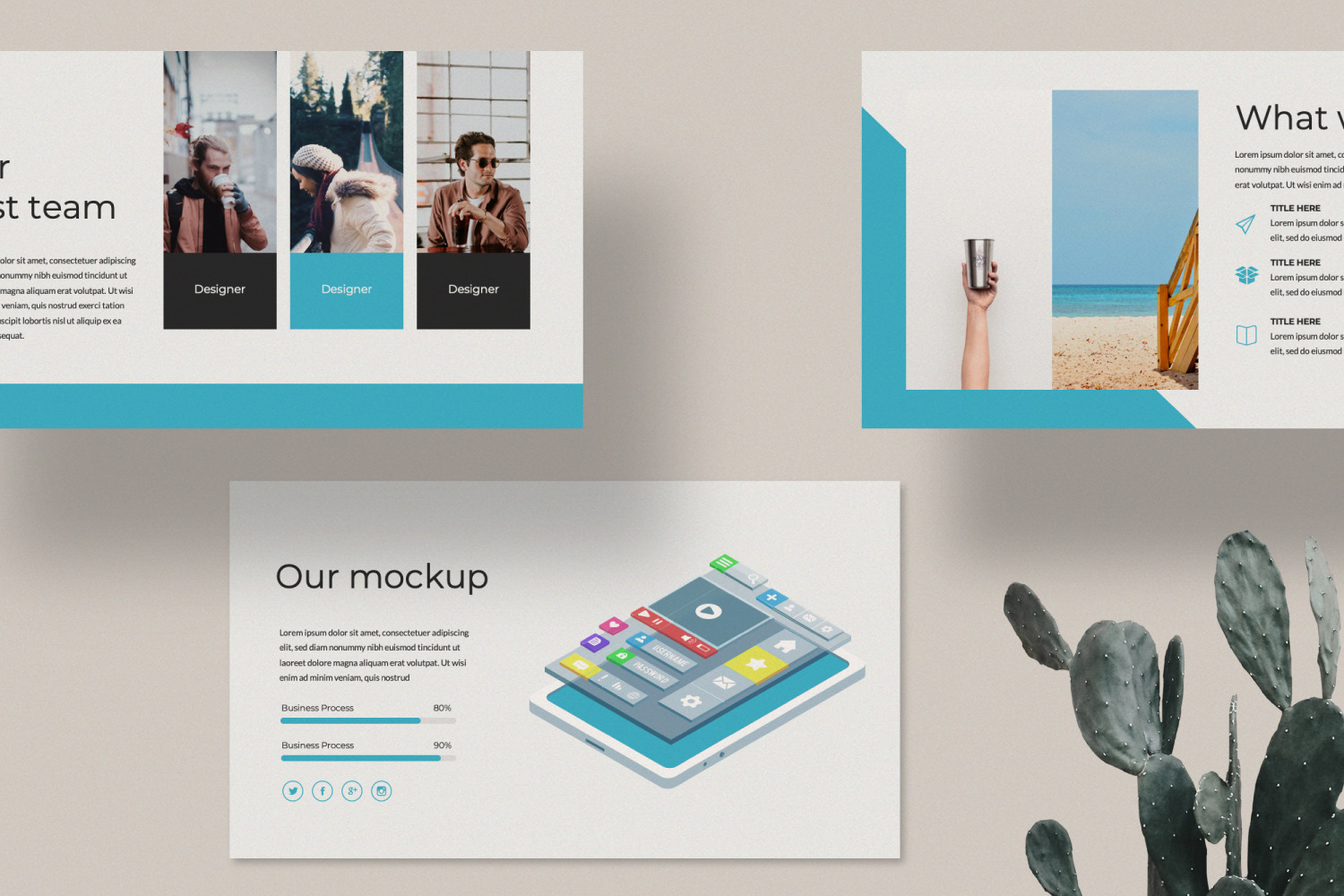 Aqua Presentation PowerPoint template - TemplateMonster