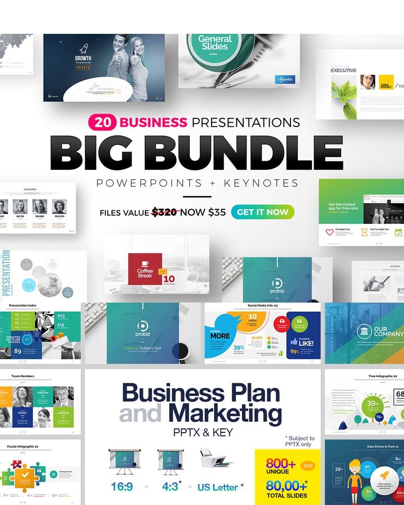 Big Bundle PowerPoint template #98770 - TemplateMonster