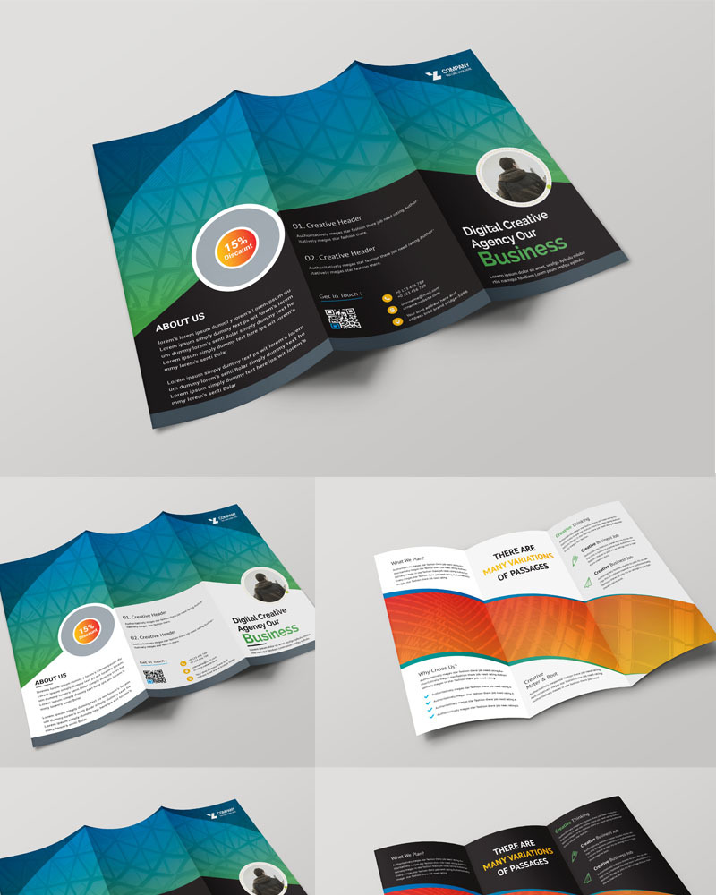 Green Color Tri-Fold Brochure - Corporate Identity Template
