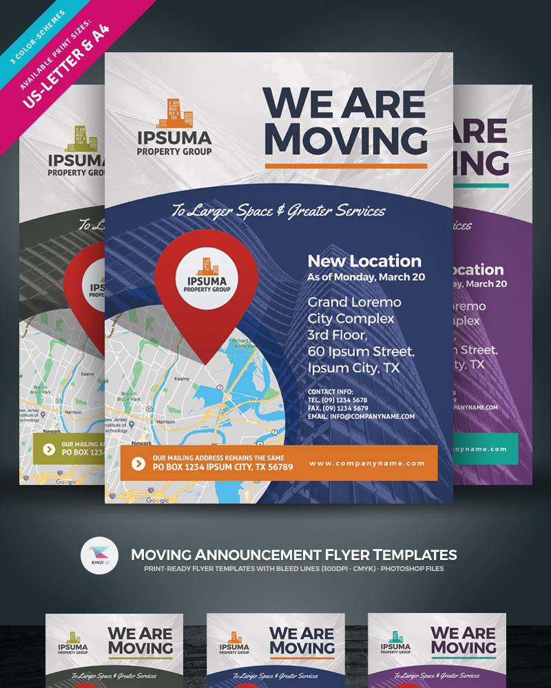 Moving Announcement Flyer - Corporate Identity Template