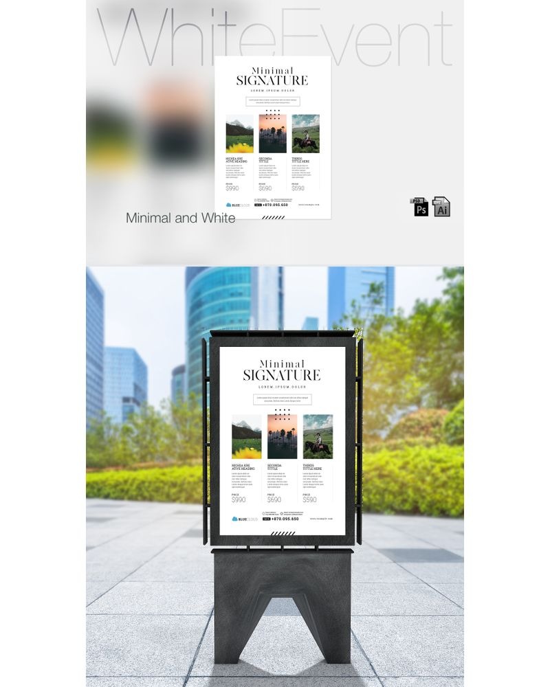 Minimal & White Event Poster - Corporate Identity Template
