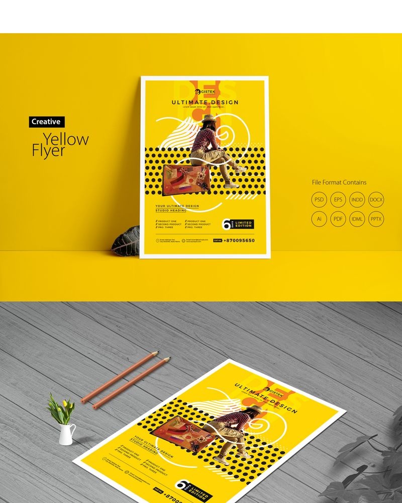 Minimal & Creative Yellow Flyer - Corporate Identity Template
