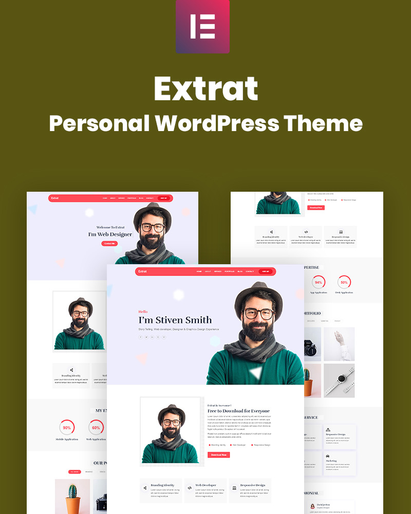 Extrat - Personal Portfolio Responsive WordPress Theme