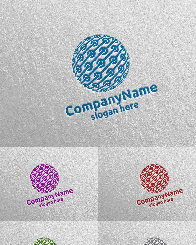 Global Modern Technology Design 10 Logo Template