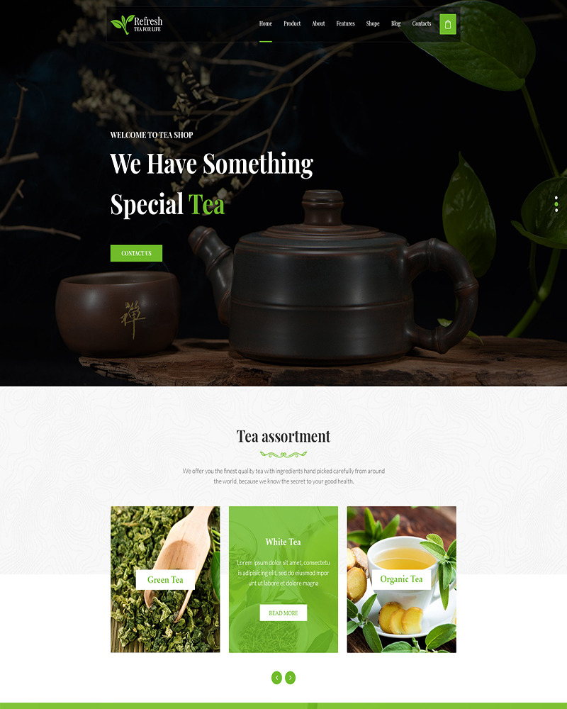 Refresh Tea - Responsive Bootstrap HTML Website