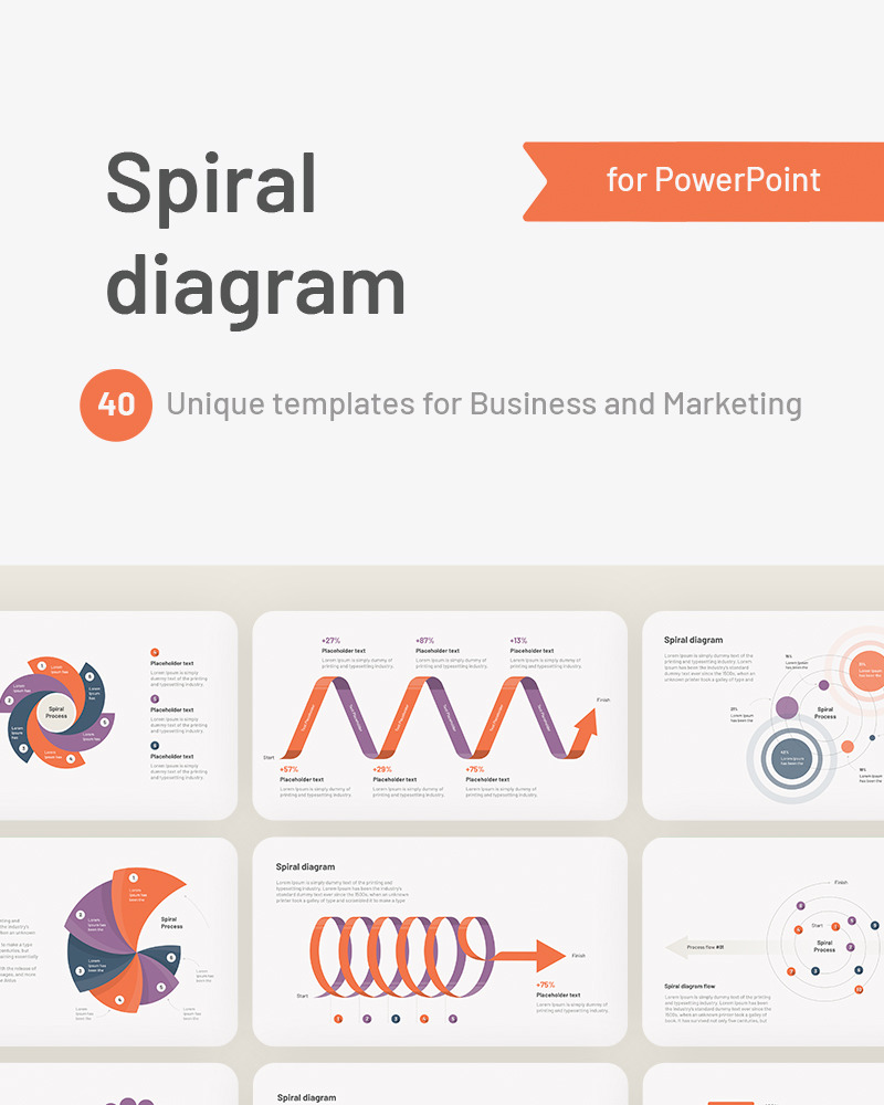 Spiral Diagram PowerPoint template #99300 - TemplateMonster