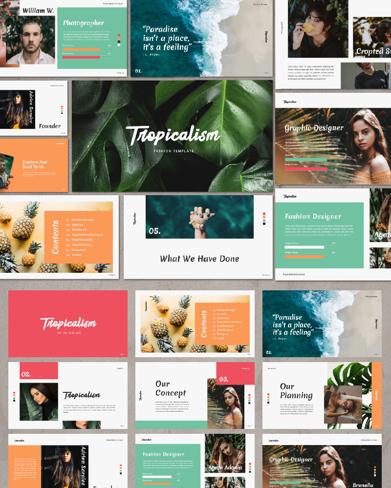 TROPICALISM Presentation PowerPoint template