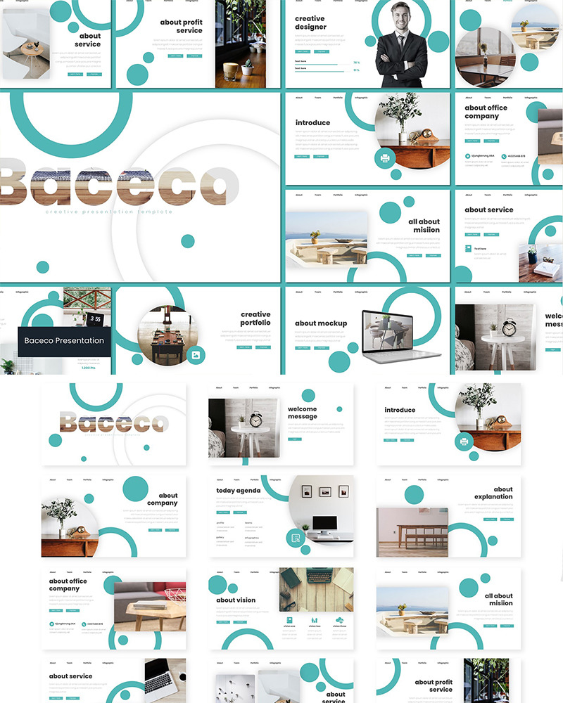 Baceco PowerPoint template #99409 - TemplateMonster