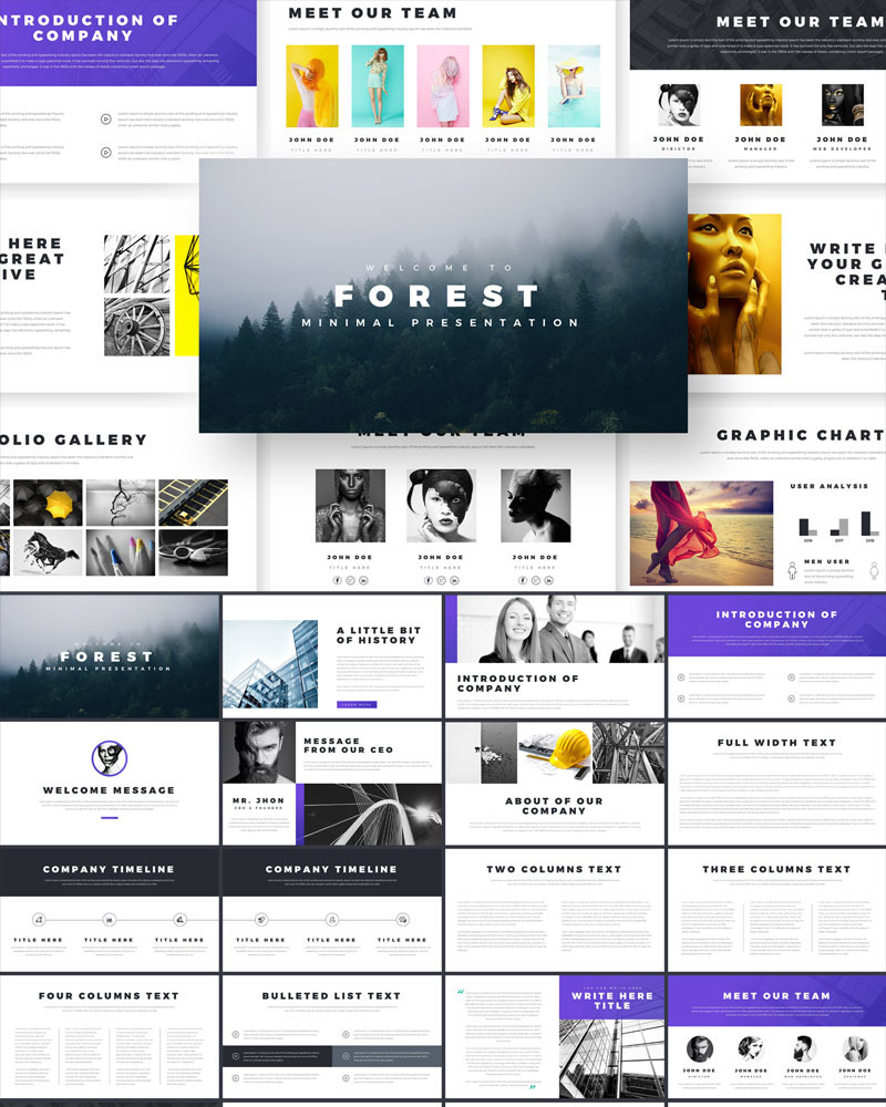 Forest Minimal Presentation PowerPoint template