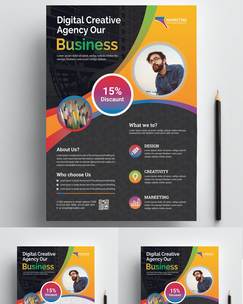Dark Color Flyer - Corporate Identity Template