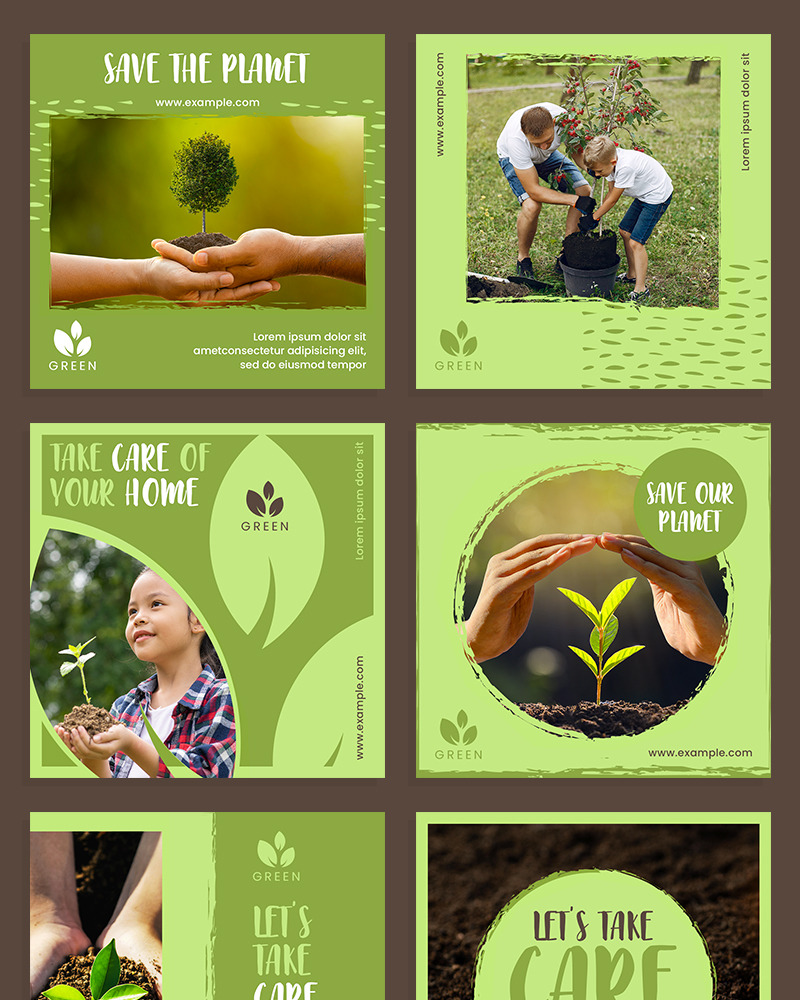 Environment Post Layout Set Social Media Template