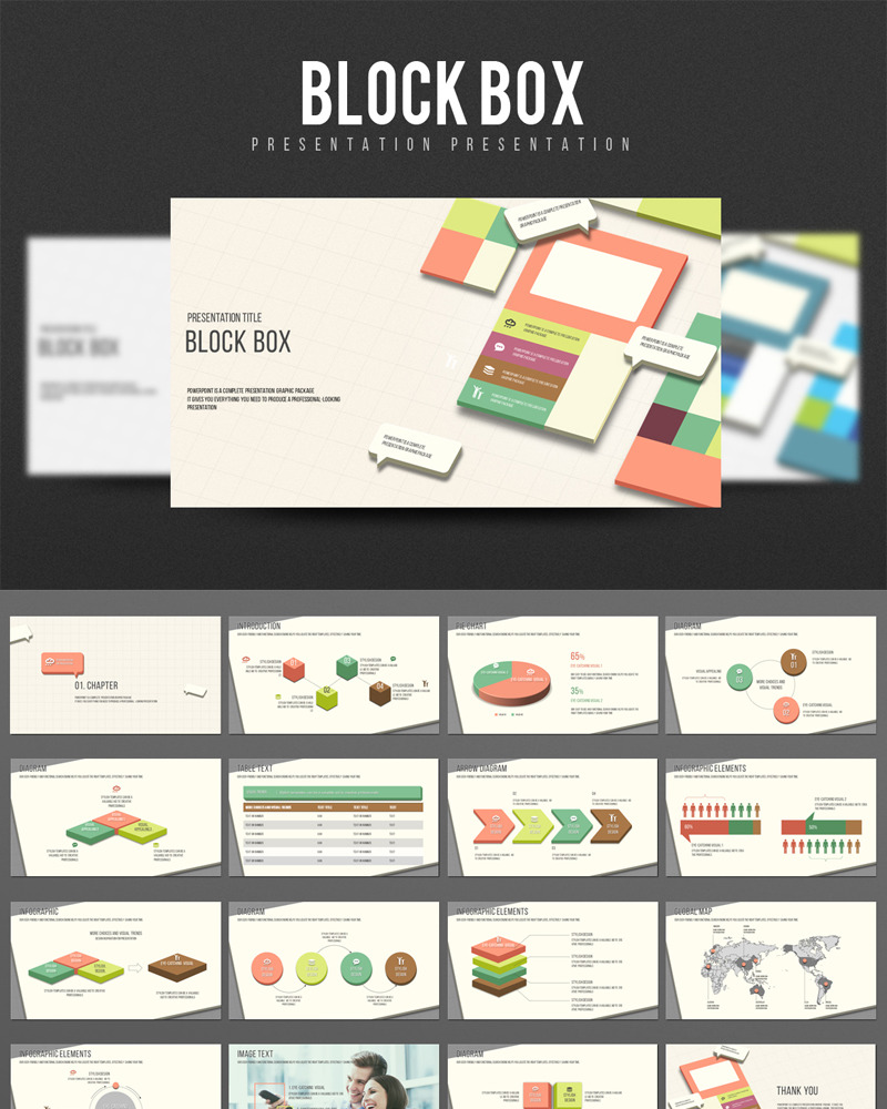 Block Box PowerPoint template #99845 - TemplateMonster