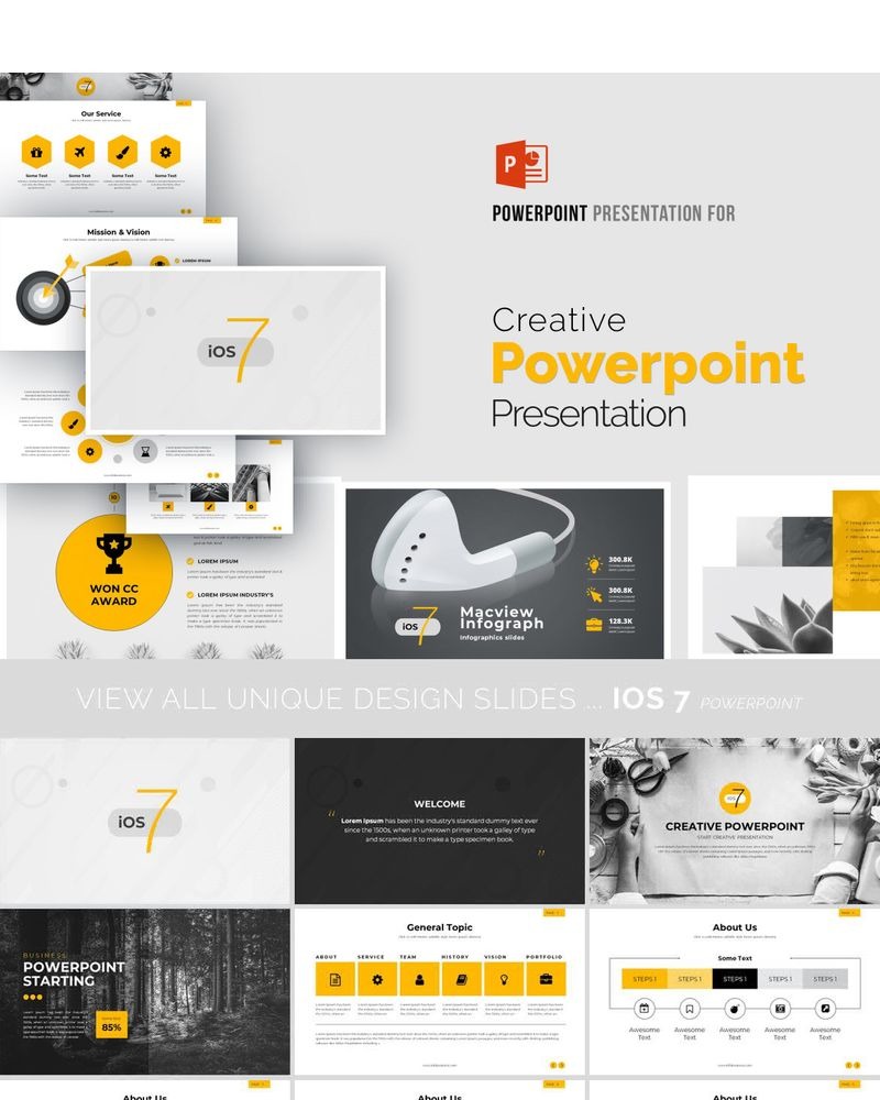 Creative Yellow Presentation PowerPoint template