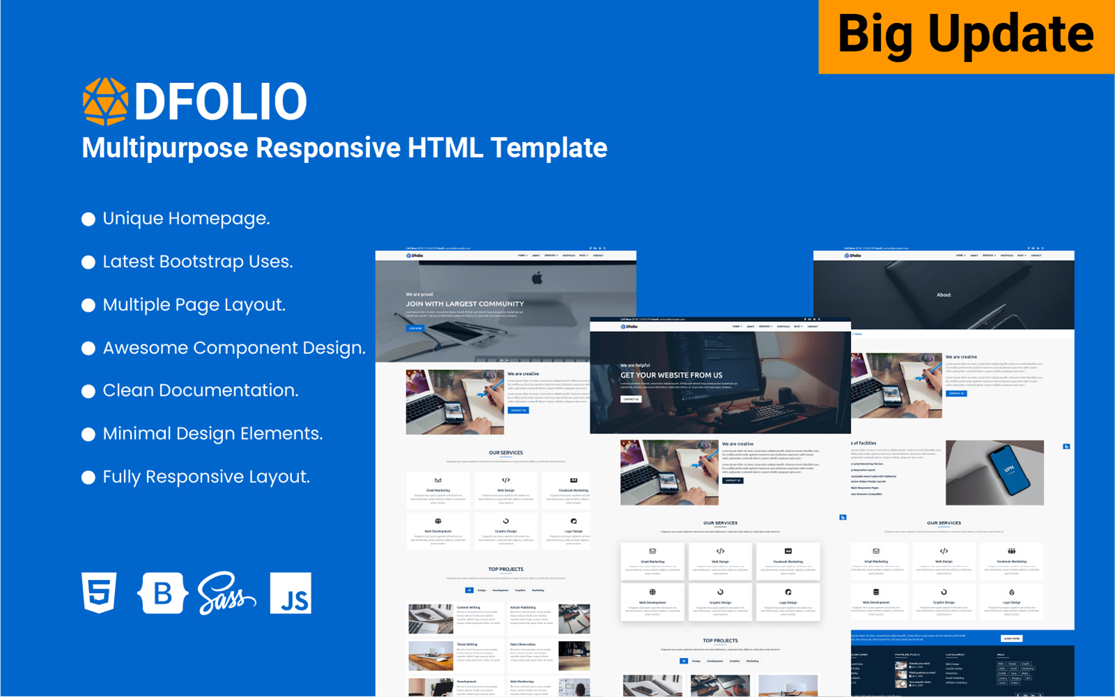 Dfolio - Multipurpose Responsive Bootstrap HTML Template