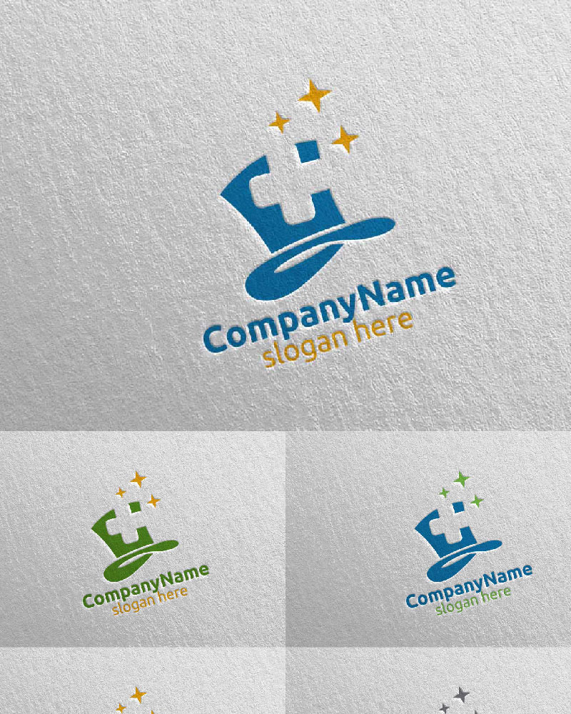 Magic Cross Medical Hospital Design 45 Logo Template