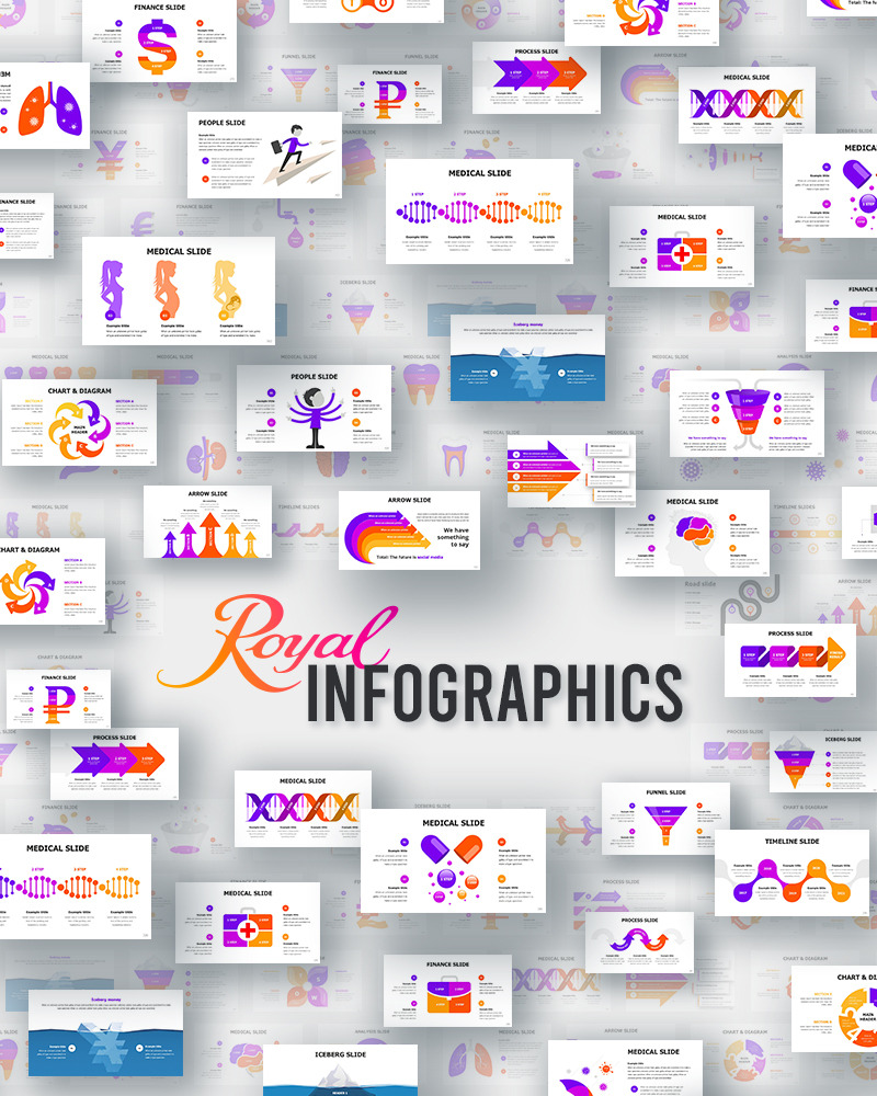 Modelo de PowerPoint para infográficos reais
