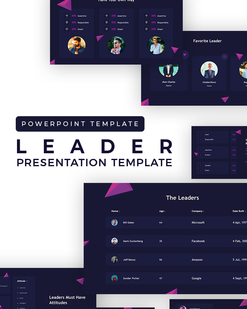 Leadership Presentation PowerPoint template - TemplateMonster