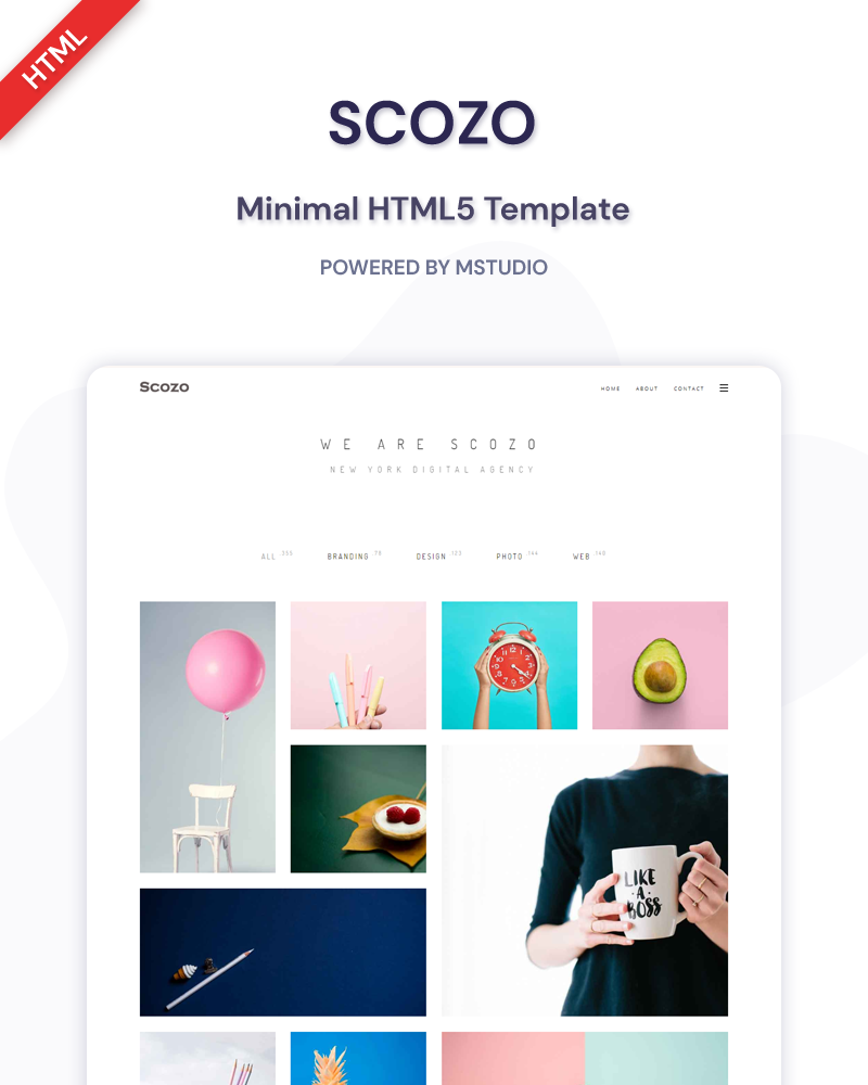 Scozo - Minimal HTML5 Website Template - TemplateMonster
