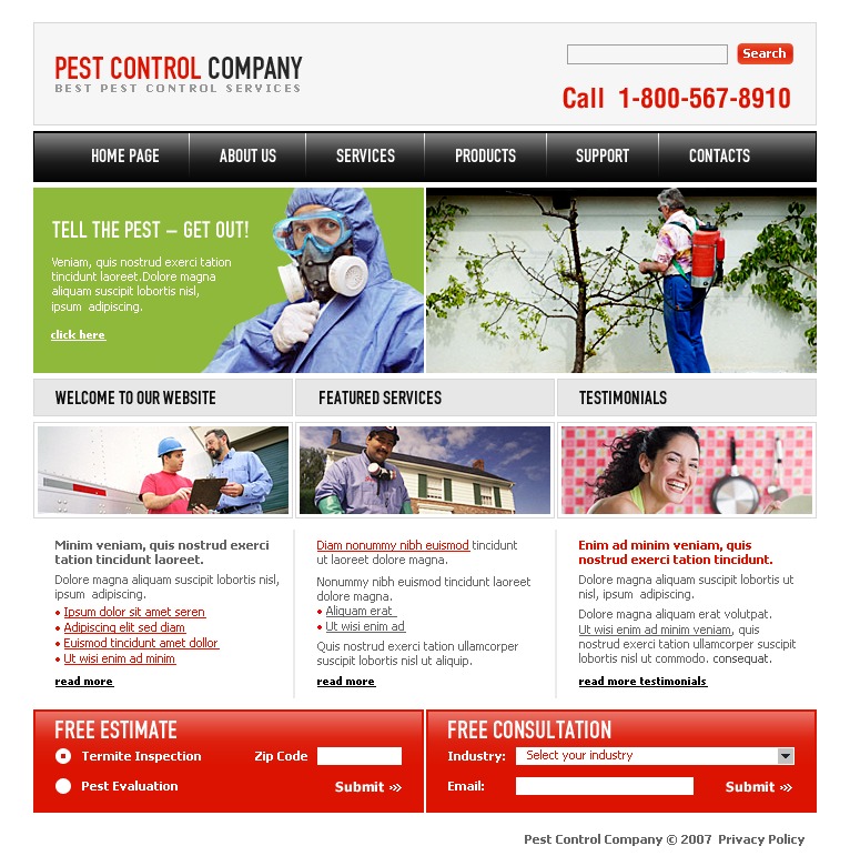 Pest Control Website Templates Free Download Printable Templates