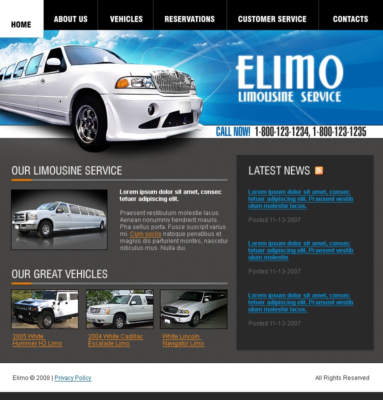 Limousine Services Website Template 18537