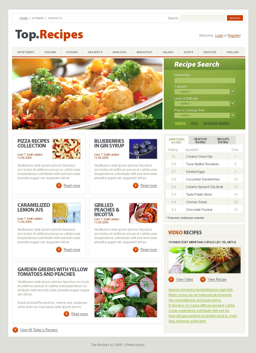 Cooking Website Template #21304