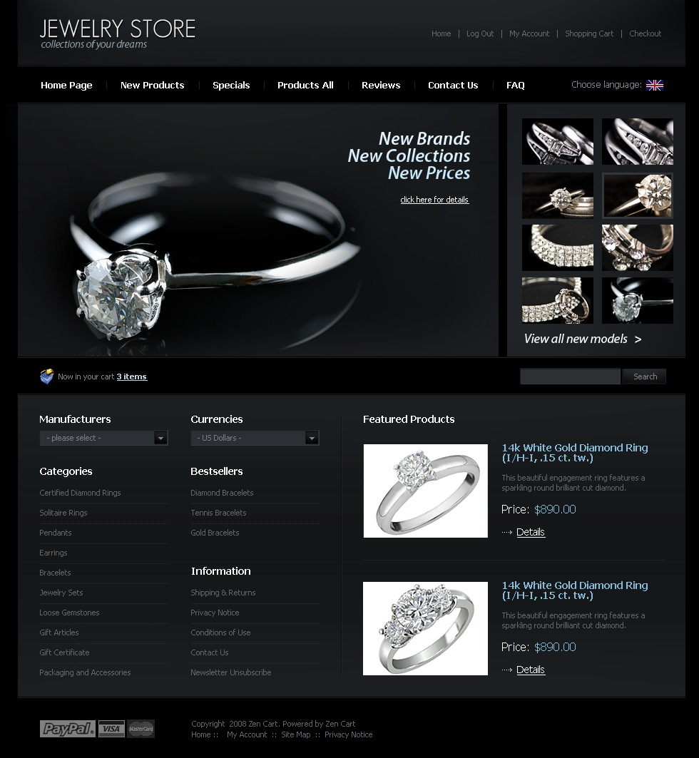Jewelry ZenCart Template #21936