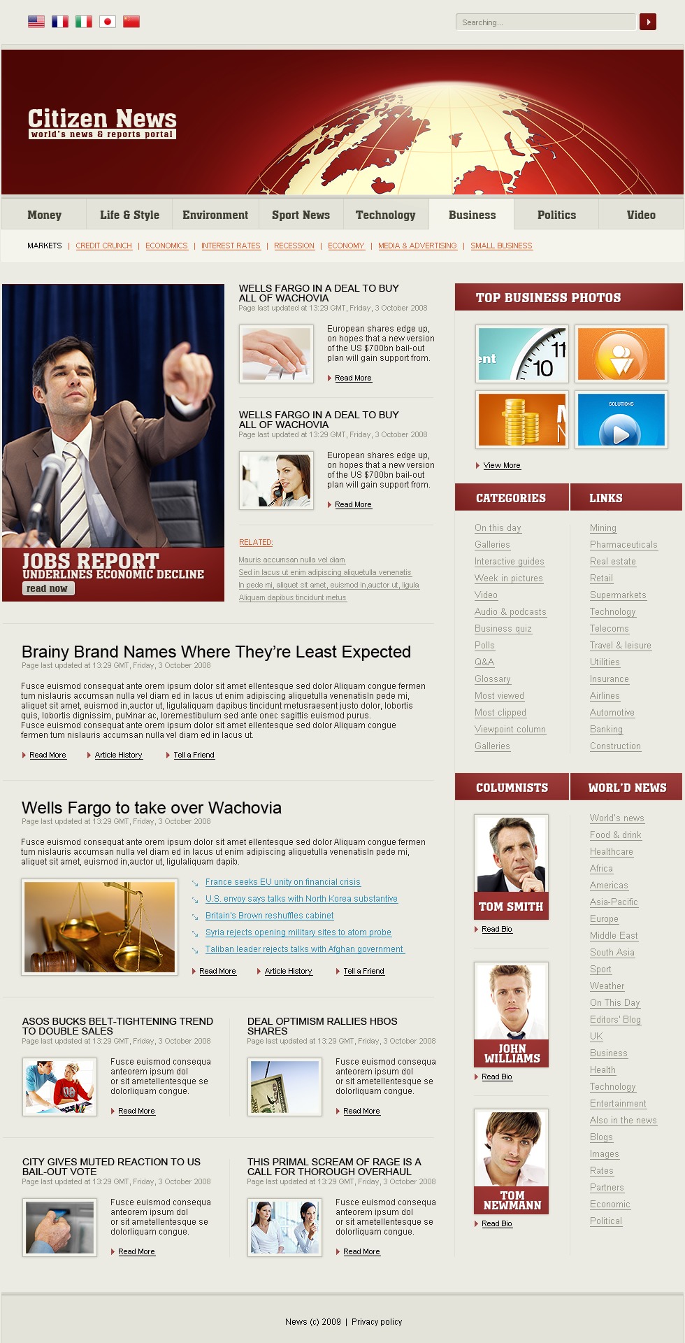 News Portal Website Template #21989
