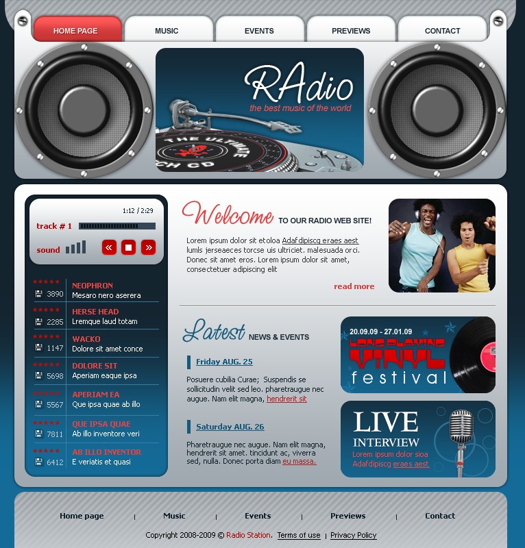Radio Website Flash Template 22794