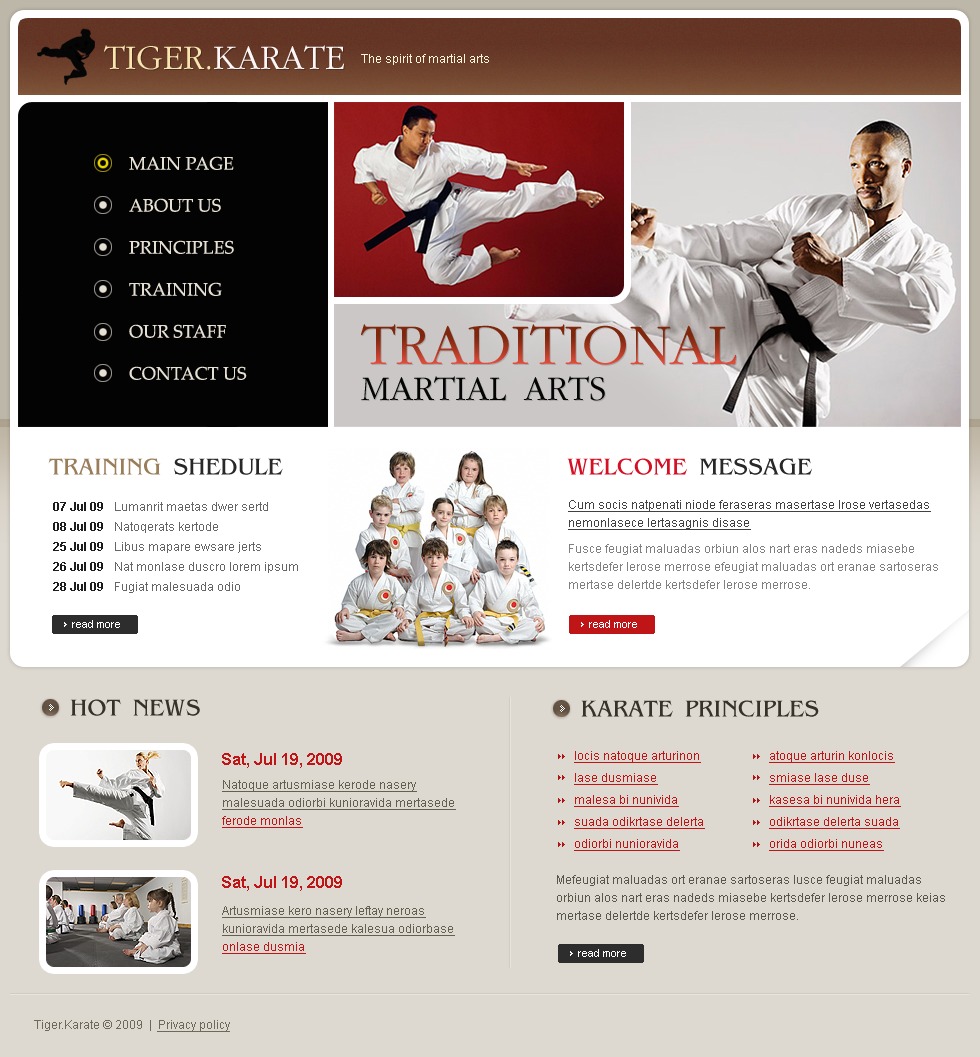 Martial Arts Website Template 23212