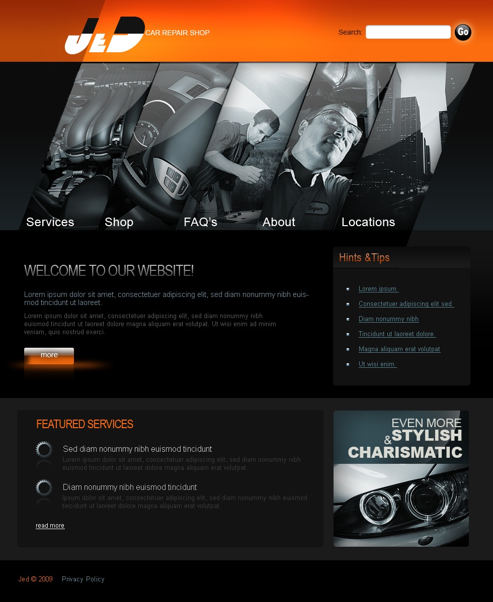 Car Repair Website Template 23438