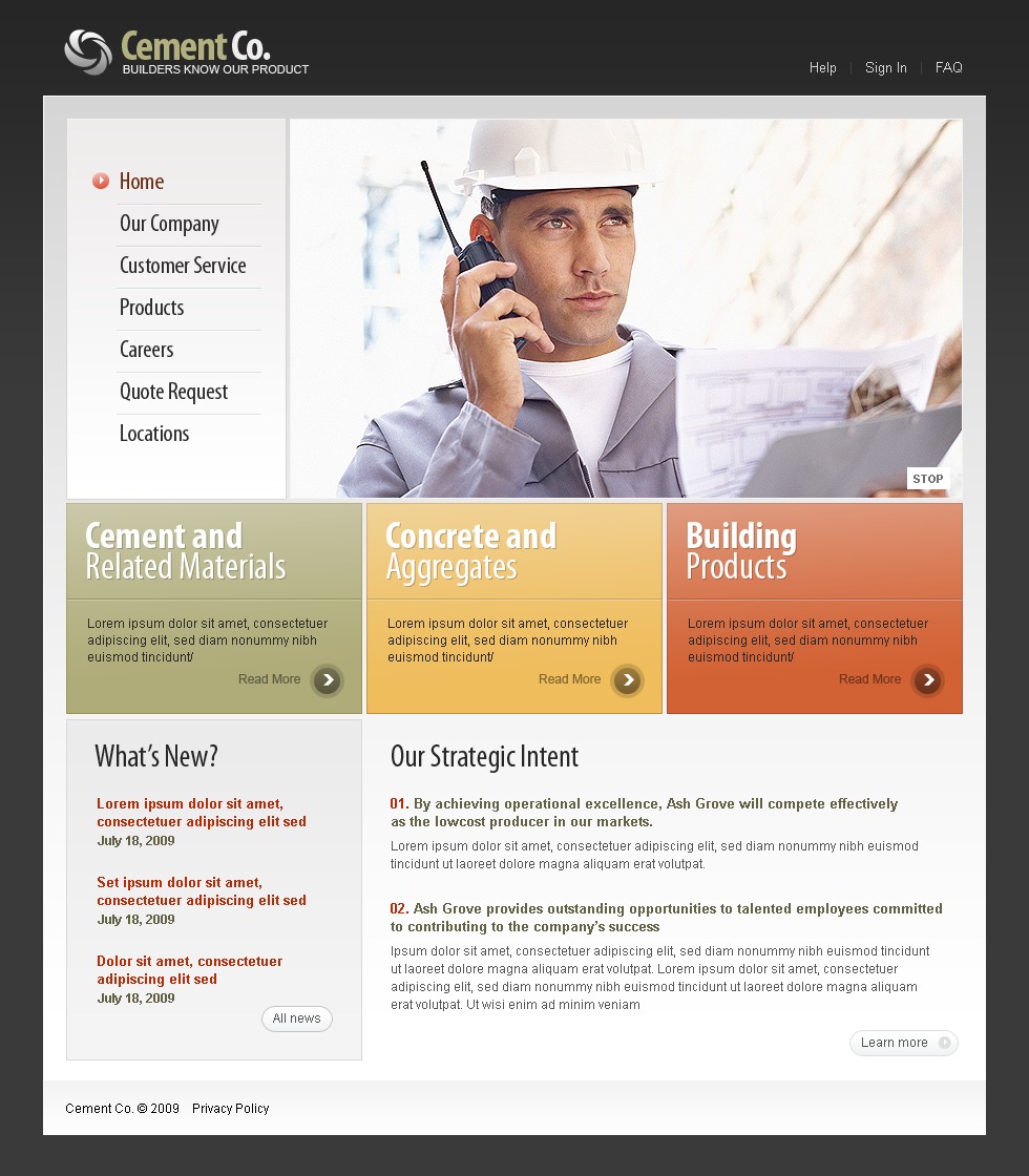 Cement Website Template #24081