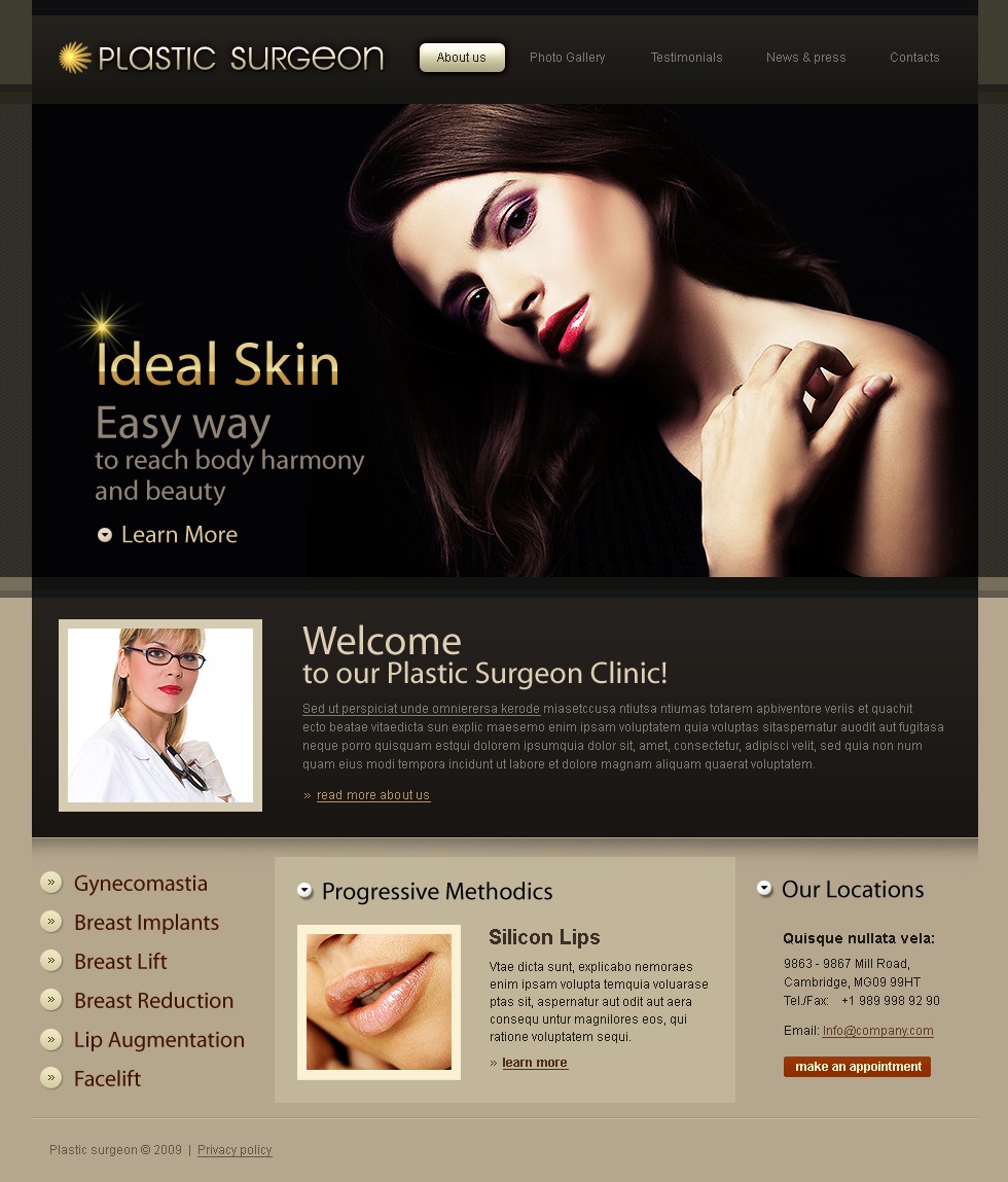 Plastic Surgery Website Template 24271