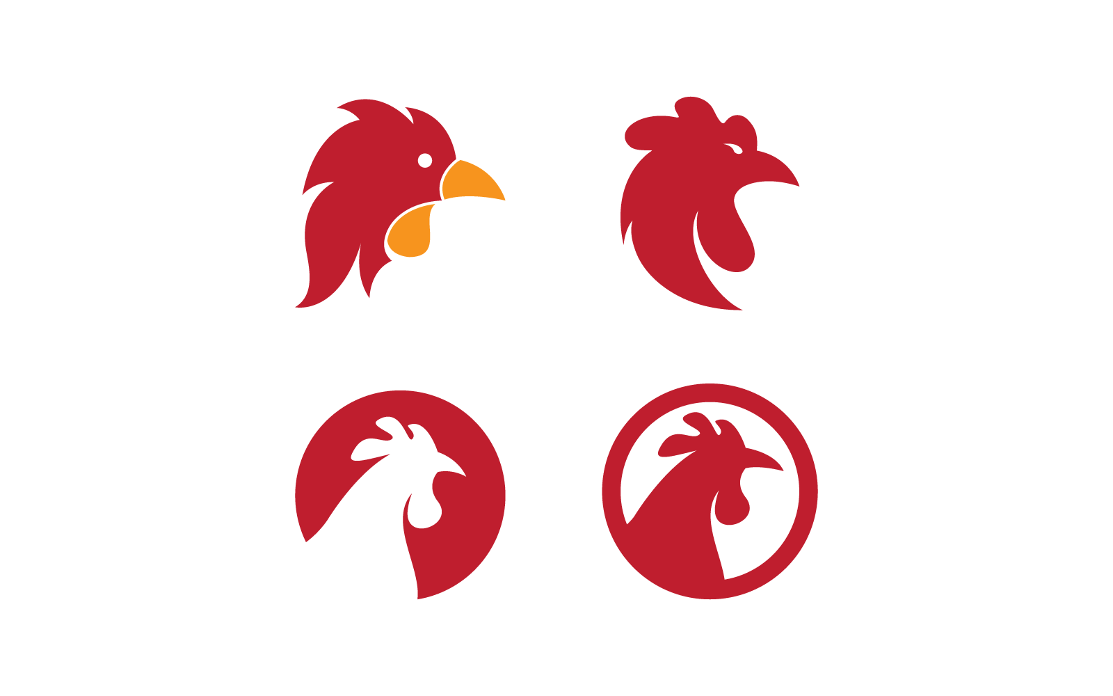 Ensemble d'illustration vectorielle de modèle de logo de coq