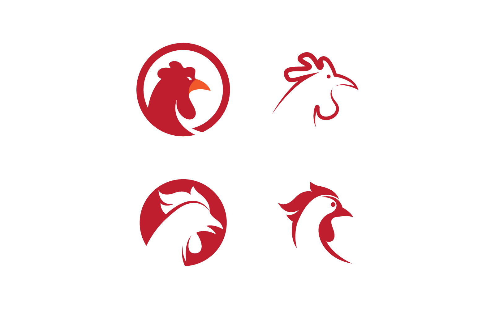 Horoz Baş Logo Şablonu Vektör Kümesi - TemplateMonster