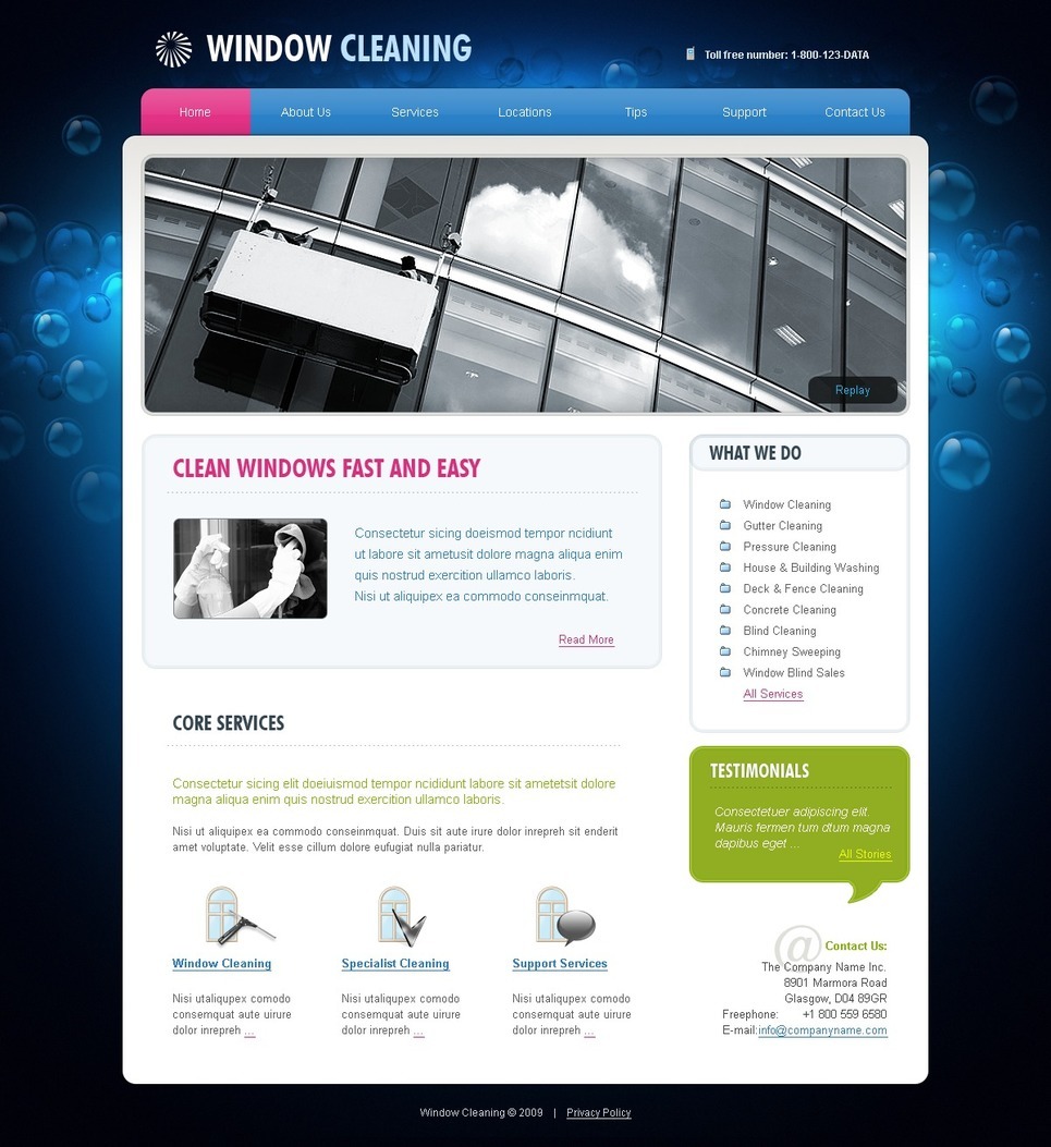 Window Cleaning Website Template 25901 Window Cleaning Website Template 25901