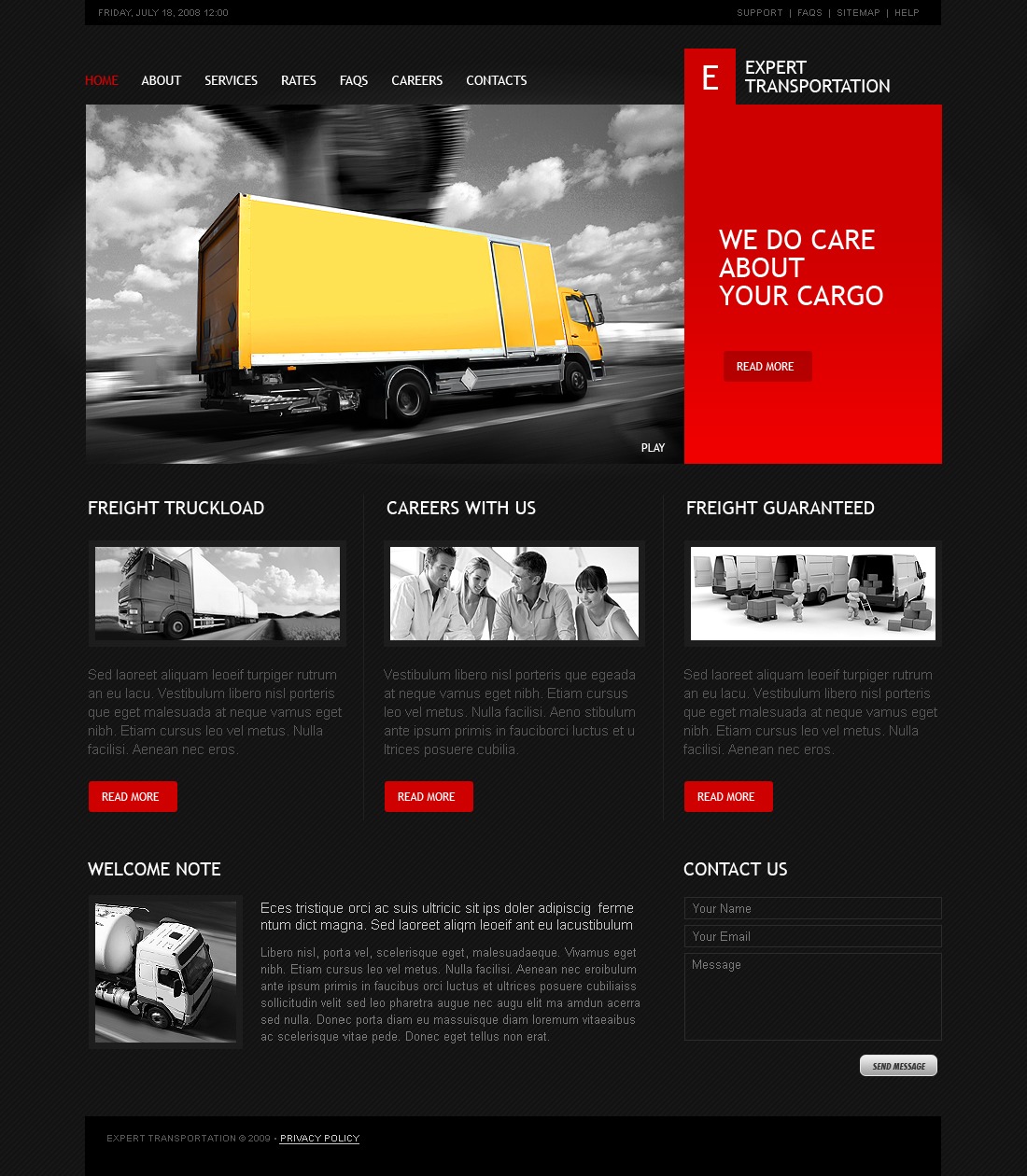 Trucking Company Website Template Printable Word Searches