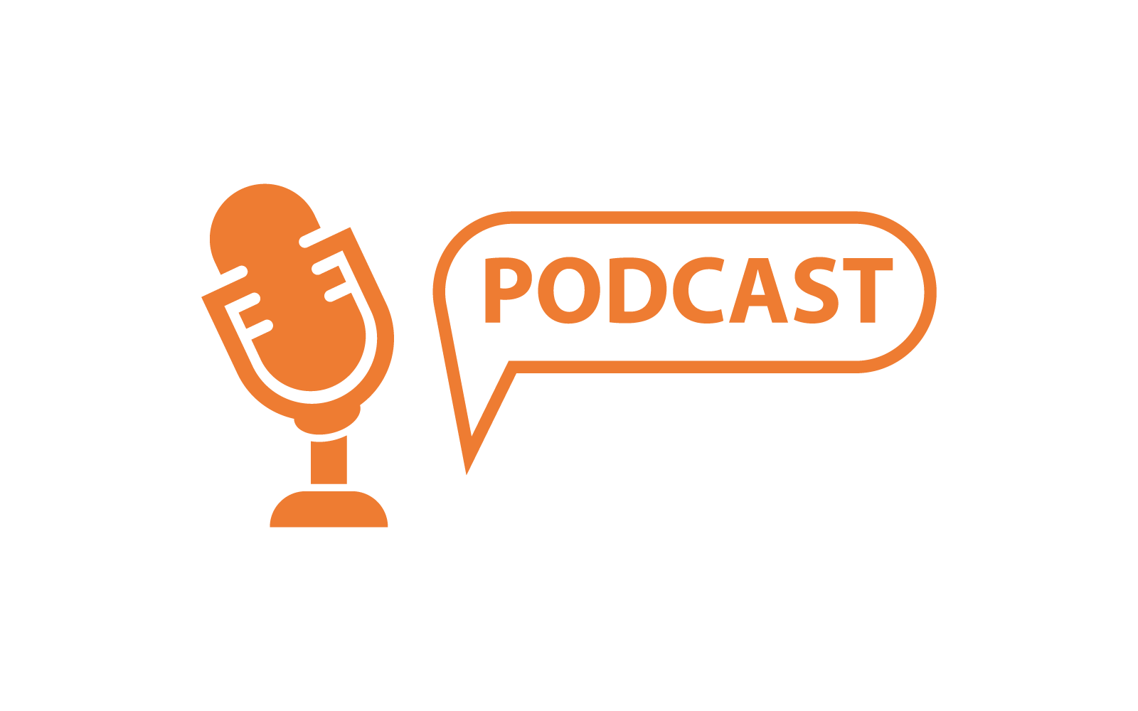 Ilustración de Podcast logo vector plantilla de diseño plano eps 10