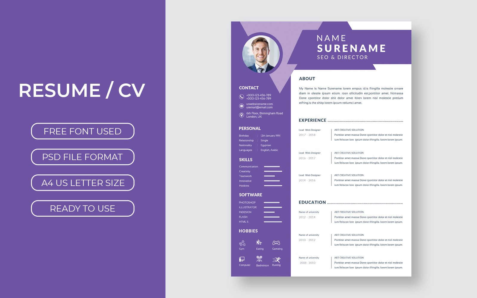 Modern Director Professional Resume Cv Design #277548