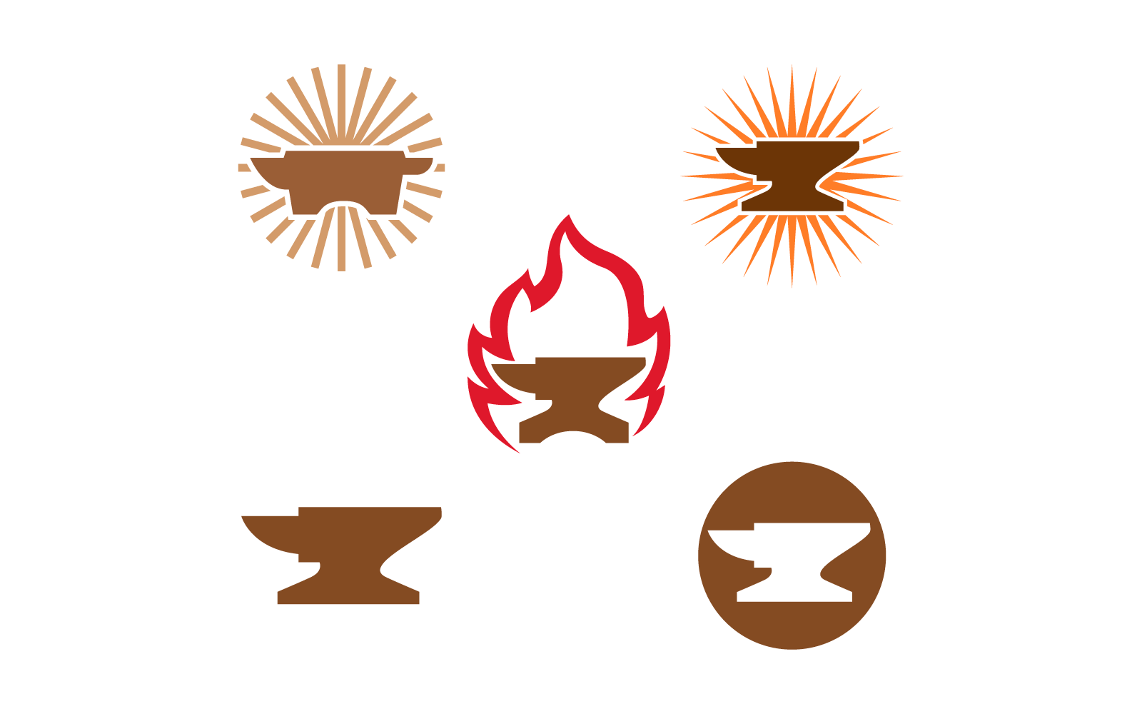 Forgeron logo illustration vectorielle design plat eps 10
