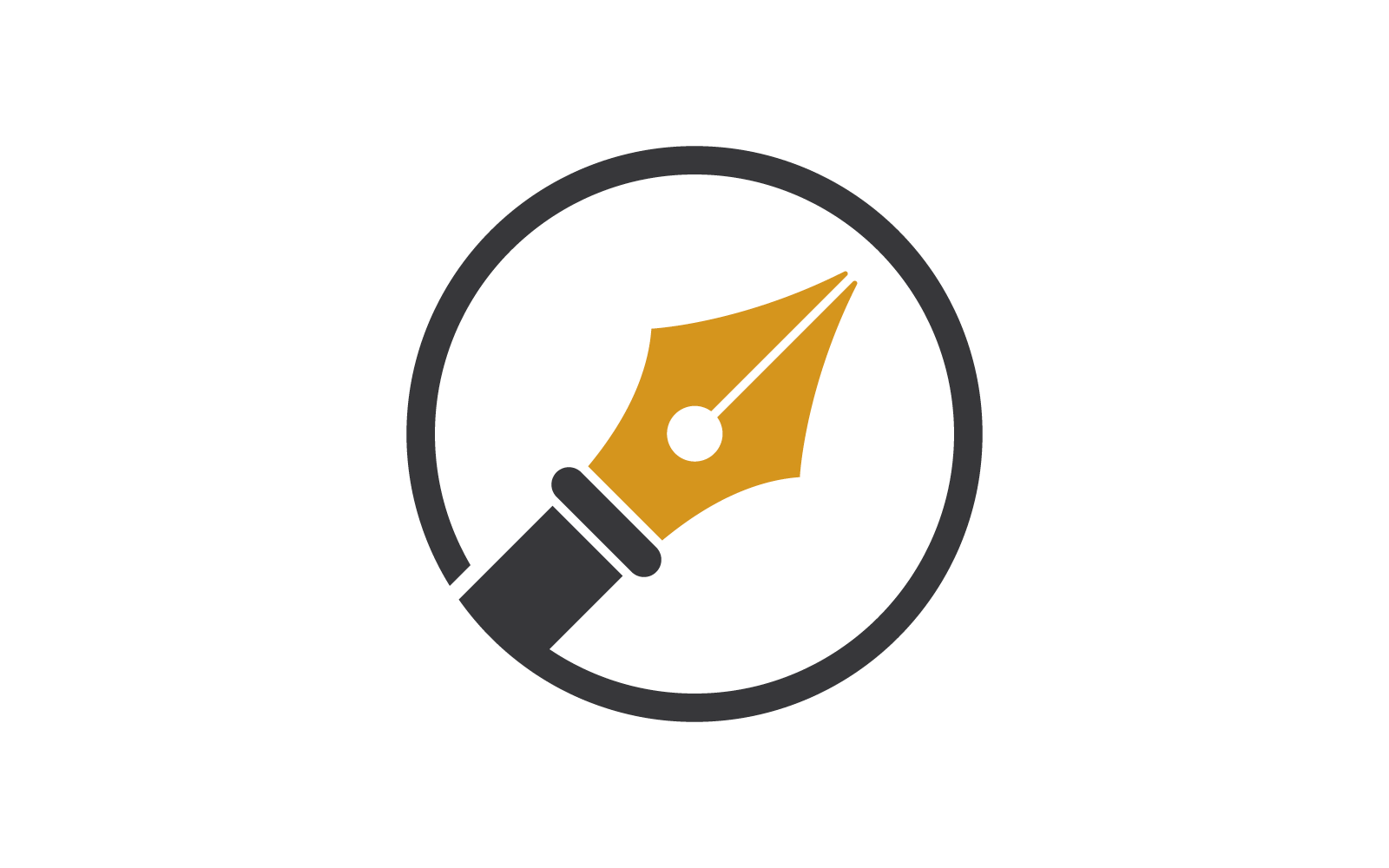 Pluma logo ilustración vector diseño plano - TemplateMonster